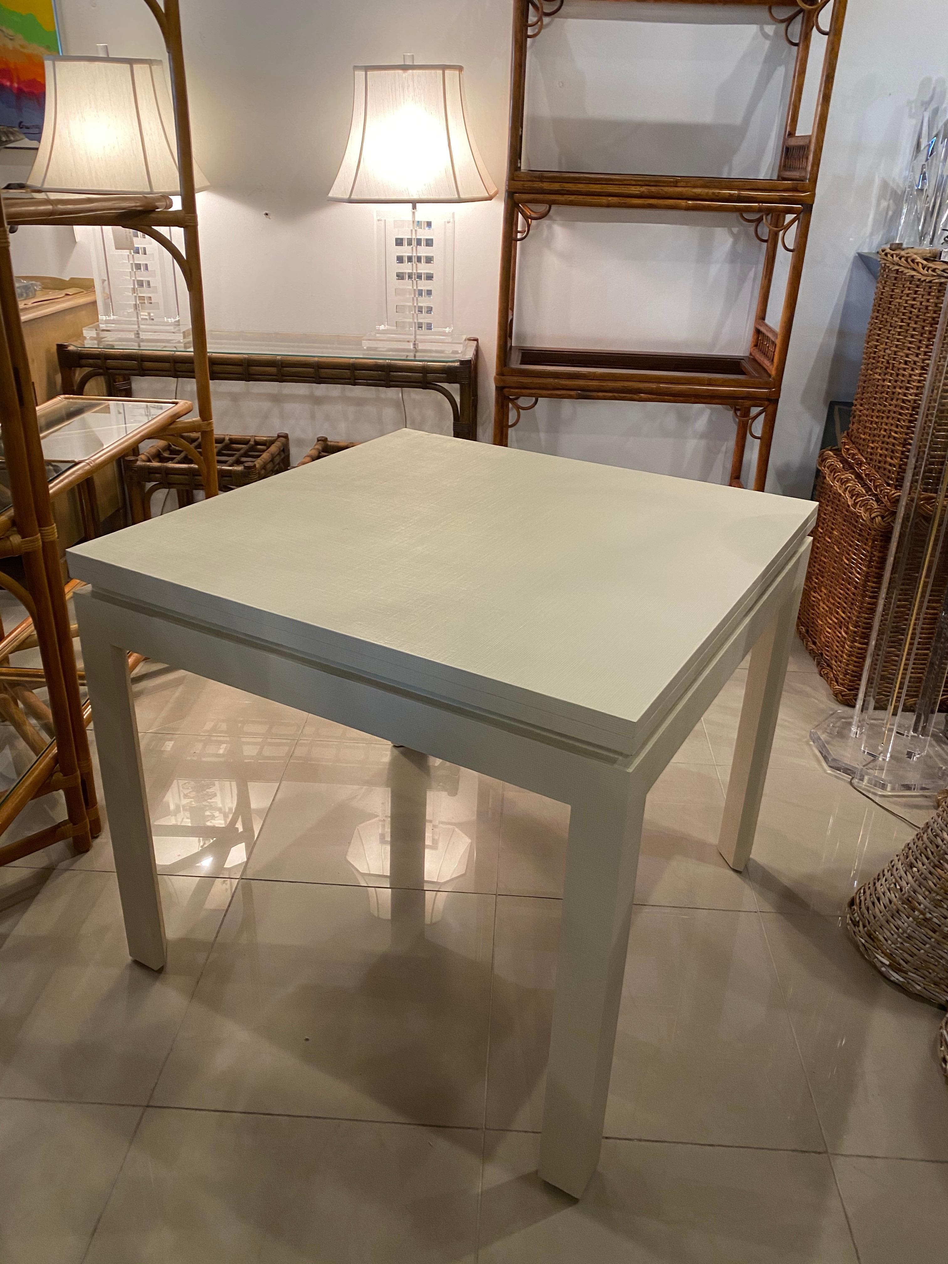 Vintage Grasscloth Linen Painted Game Table at 1stDibs