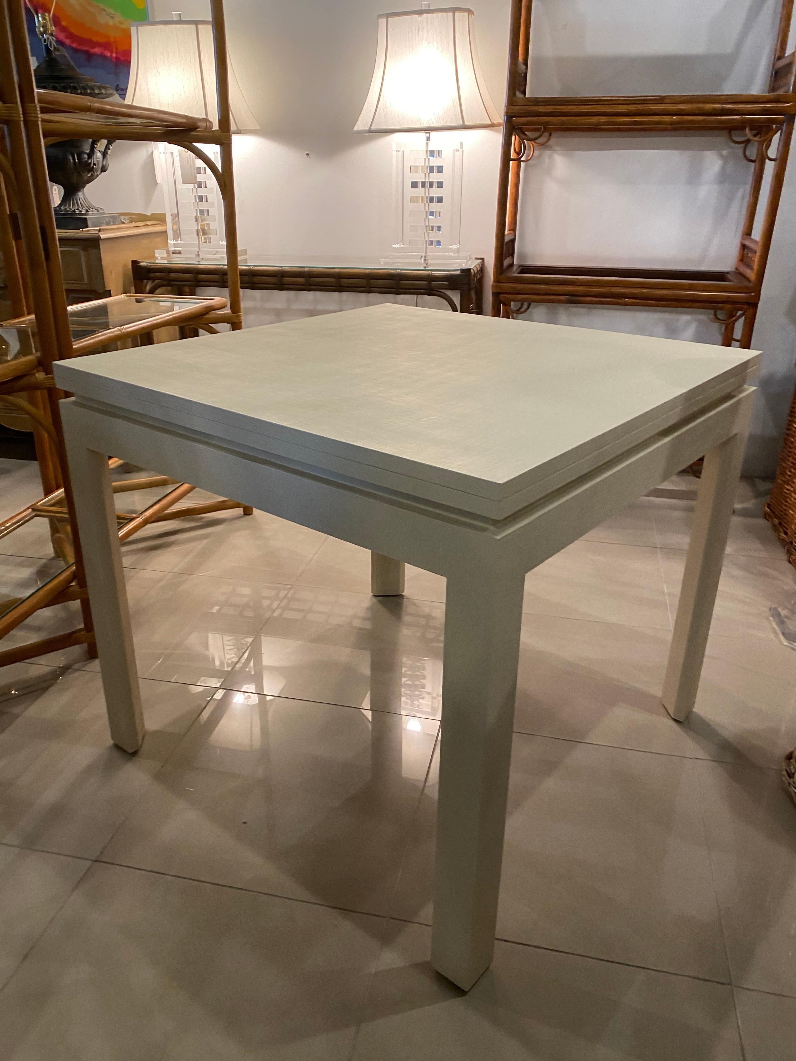 Vintage Grasscloth Linen Painted Game Table at 1stDibs