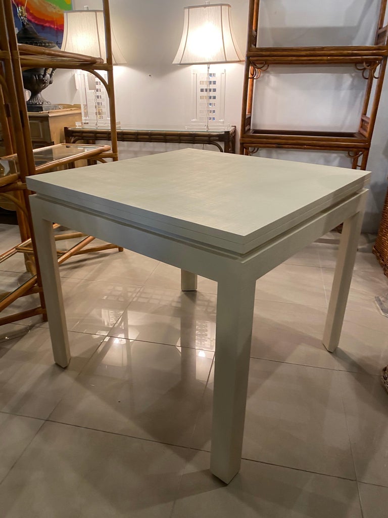 Vintage Grasscloth Linen Painted Game Table at 1stDibs