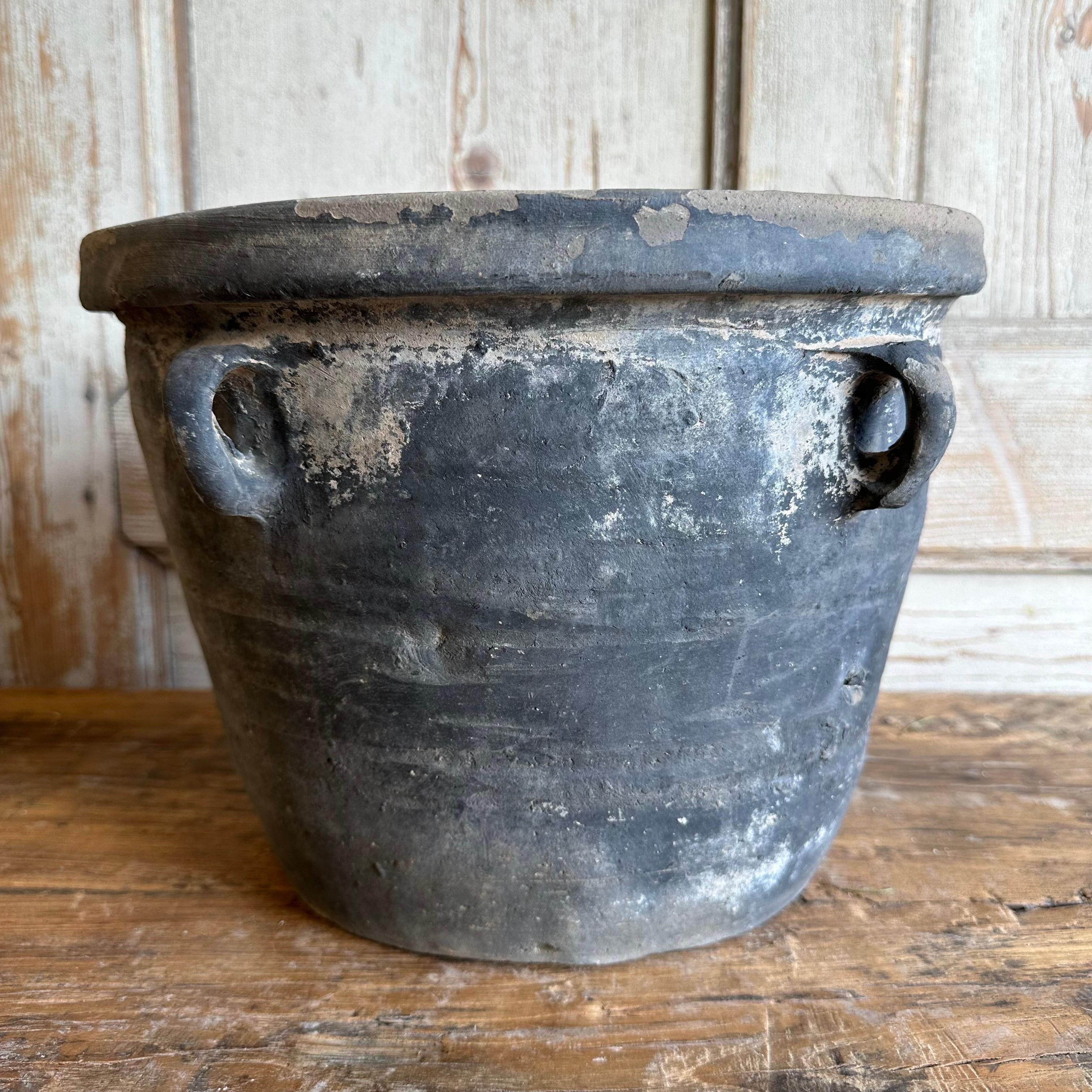Vintage Gray Clay Weathered Pottery at 1stDibs