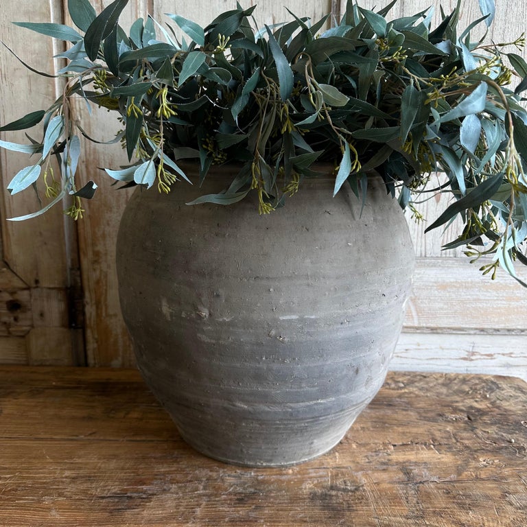 Vintage Gray Clay Weathered Pottery For Sale at 1stDibs