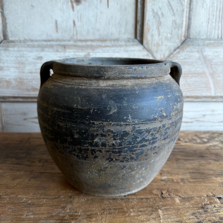 Vintage Gray Clay Weathered Pottery For Sale at 1stDibs