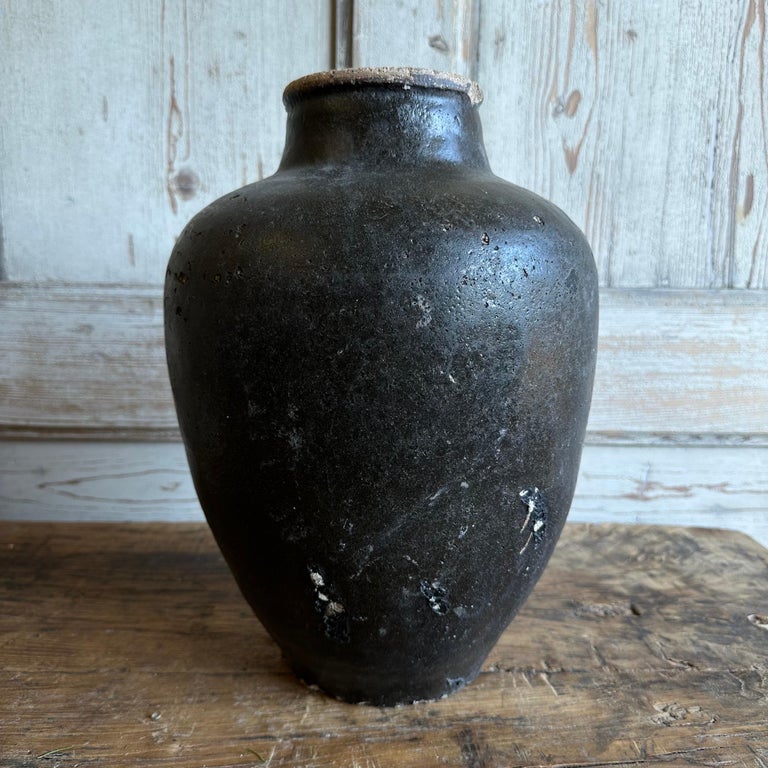 Vintage Gray Clay Weathered Pottery For Sale at 1stDibs