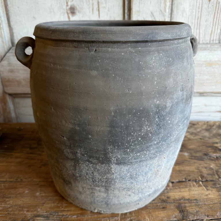 Vintage Gray Clay Weathered Pottery For Sale at 1stDibs