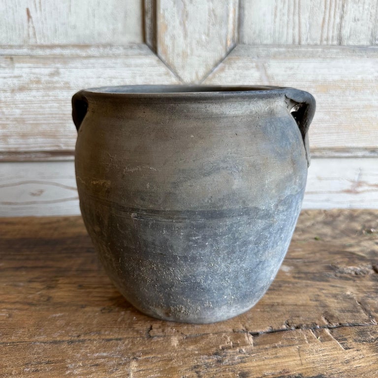 Vintage Gray Clay Weathered Pottery For Sale at 1stDibs