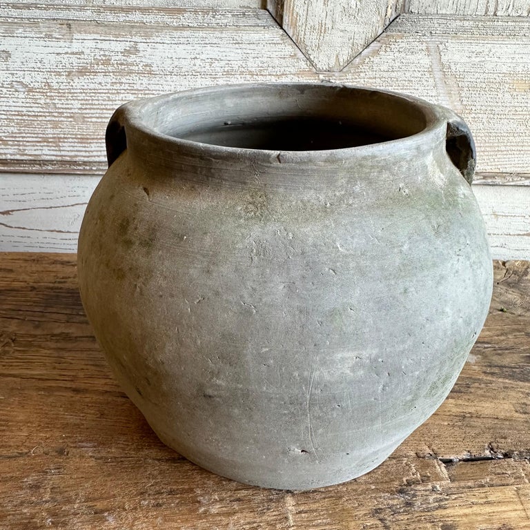 Vintage Gray Clay Weathered Pottery For Sale at 1stDibs