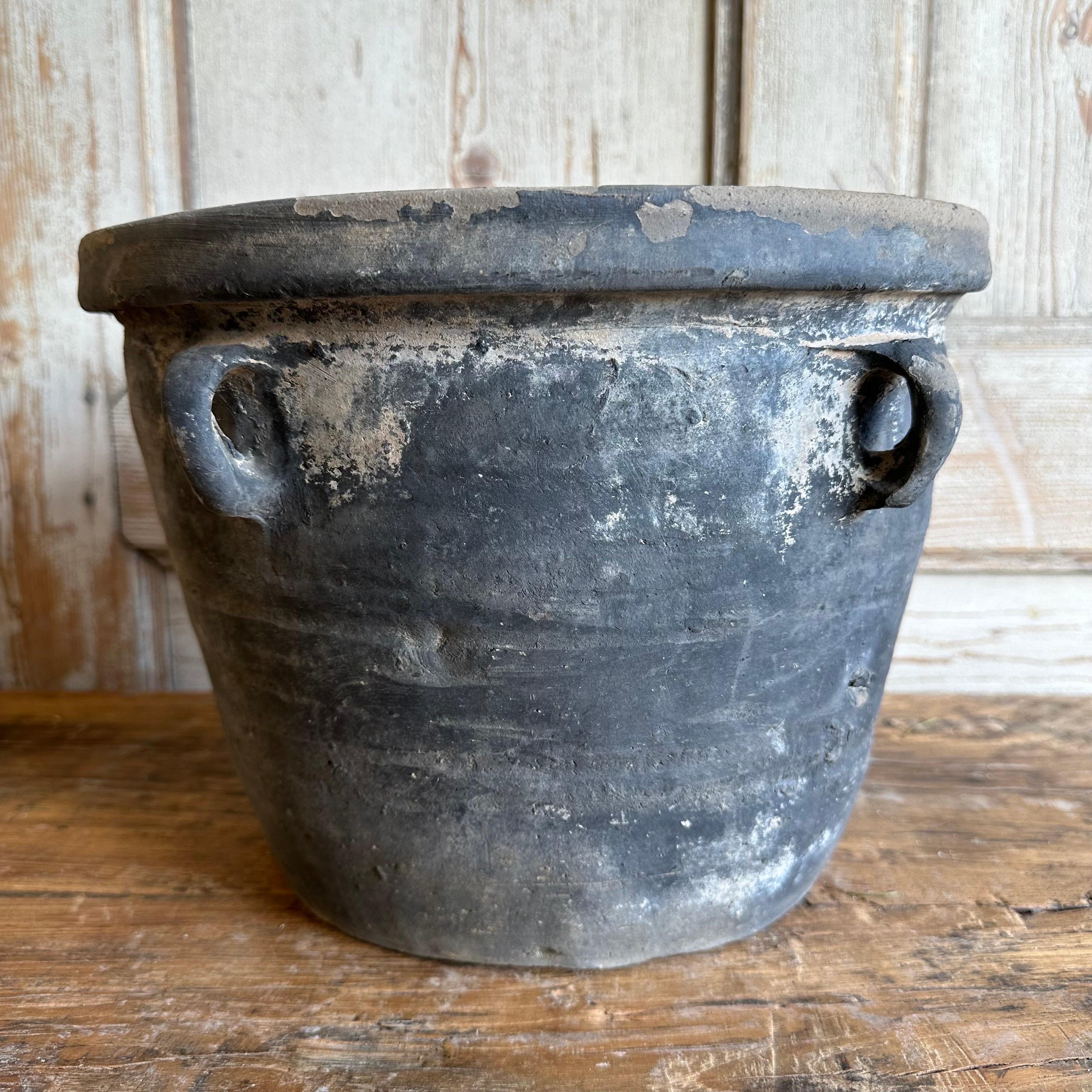 Vintage Gray Clay Weathered Pottery at 1stDibs