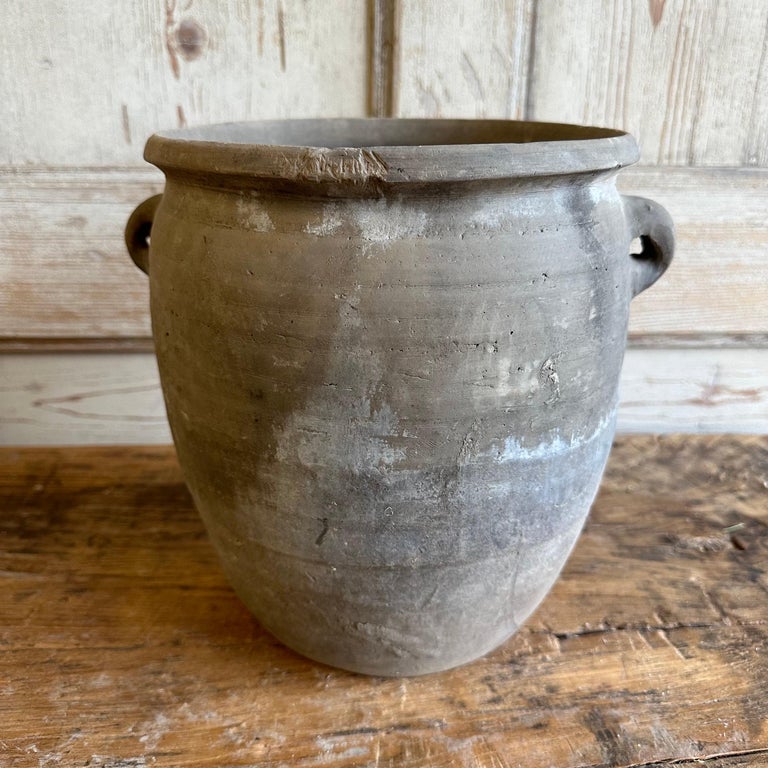 Vintage Gray Clay Weathered Pottery For Sale at 1stDibs