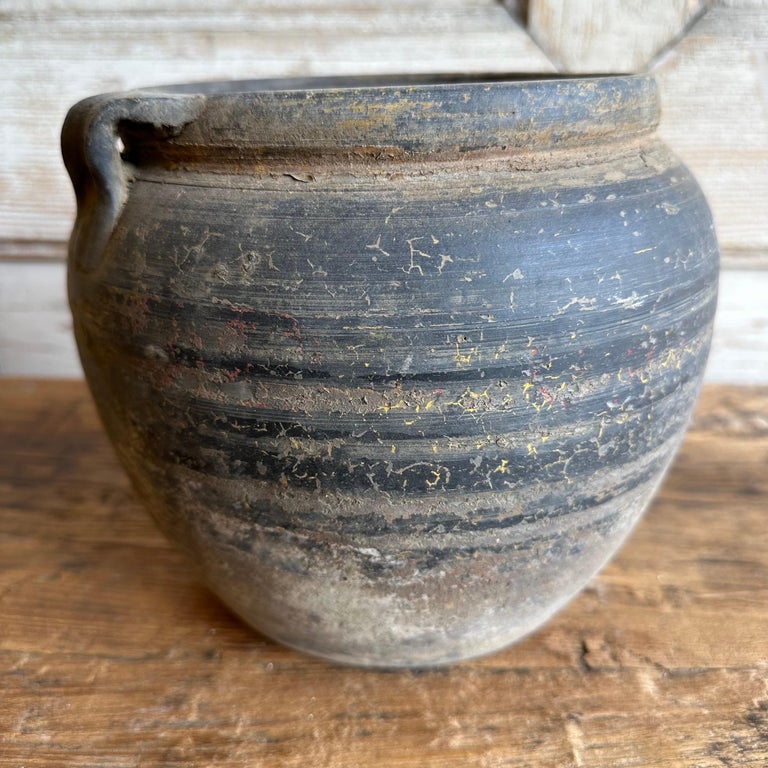Vintage Gray Clay Weathered Pottery For Sale at 1stDibs