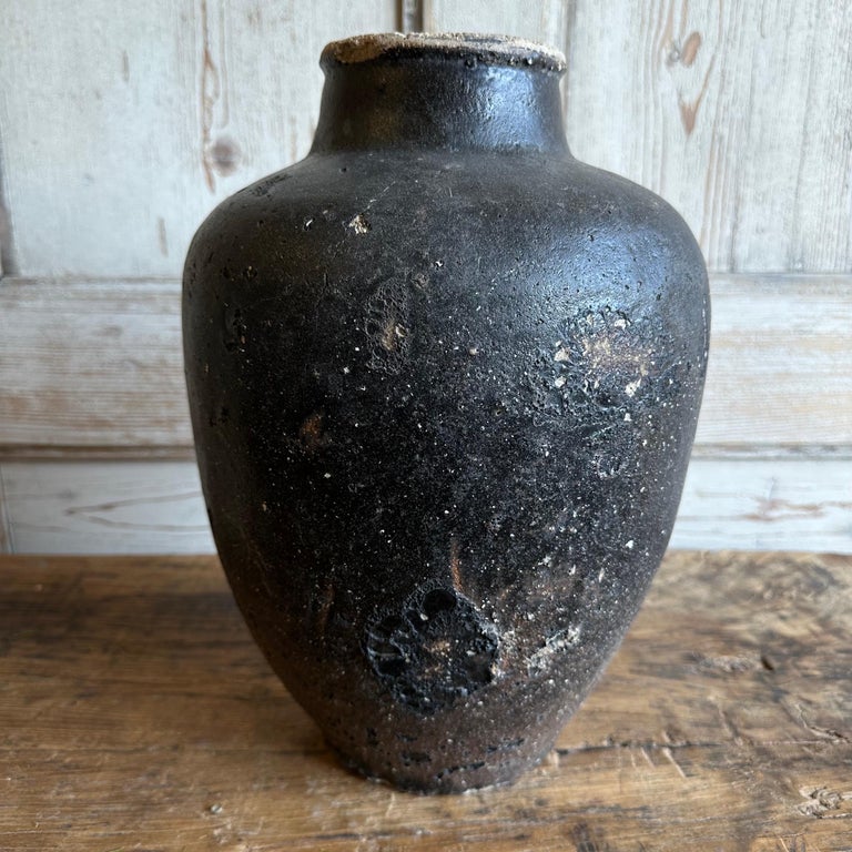 Vintage Gray Clay Weathered Pottery For Sale at 1stDibs