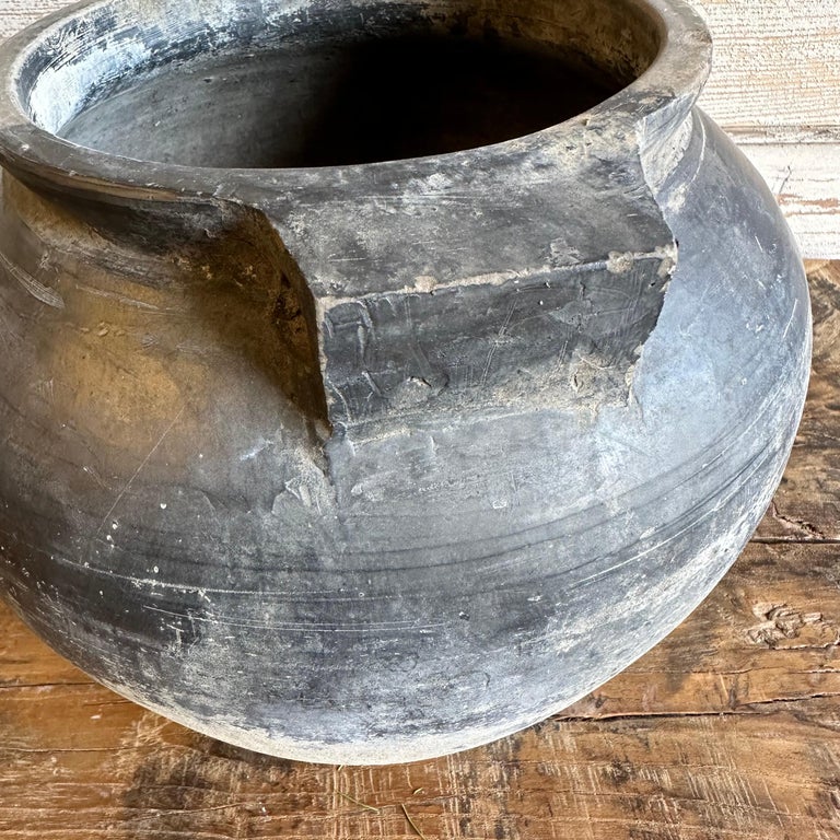 Vintage Gray Clay Weathered Pottery For Sale at 1stDibs