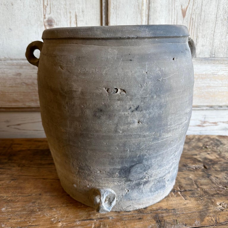 Vintage Gray Clay Weathered Pottery For Sale at 1stDibs