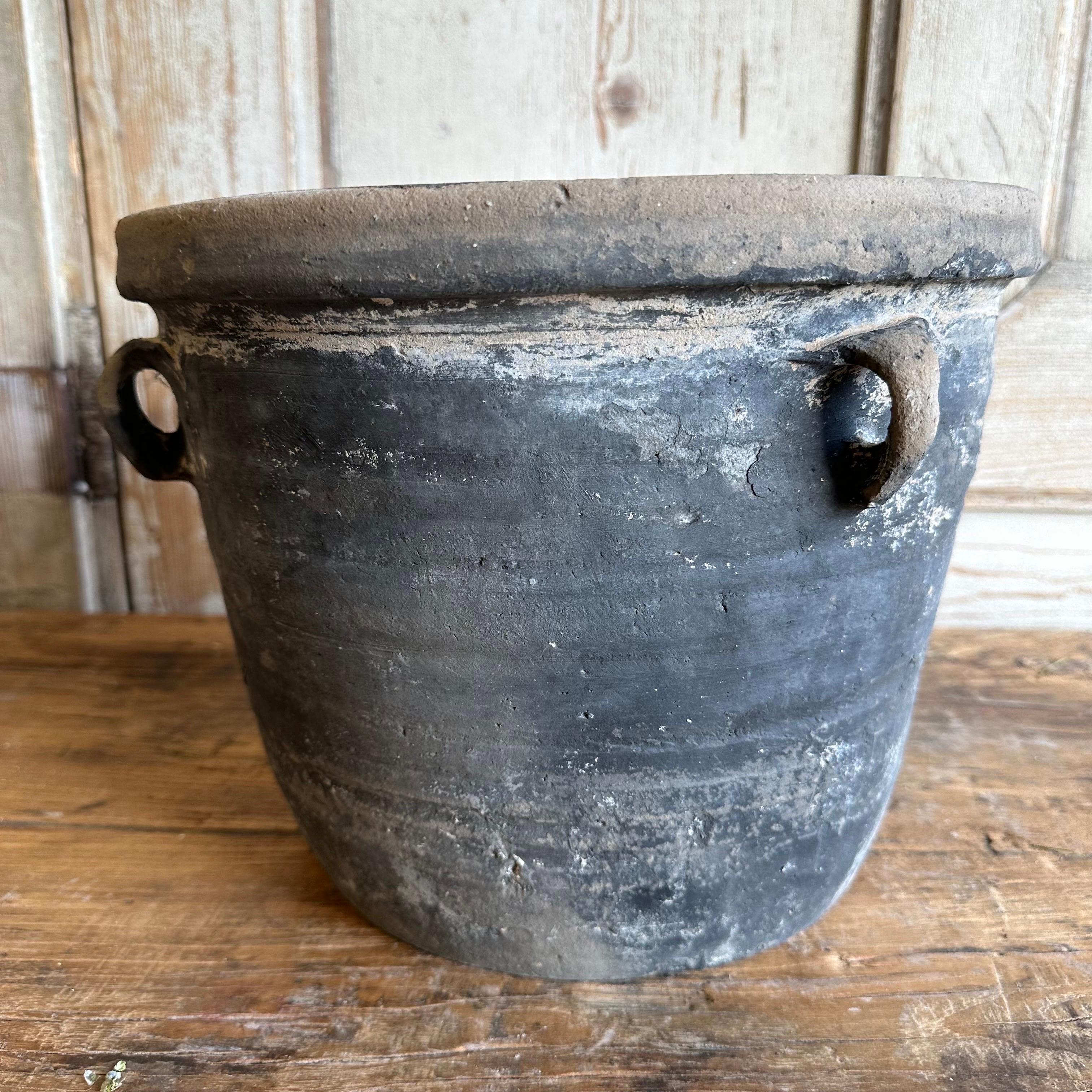 Vintage Gray Clay Weathered Pottery at 1stDibs