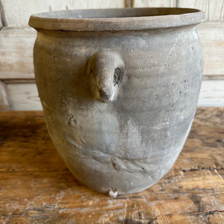 Vintage Gray Clay Weathered Pottery For Sale at 1stDibs