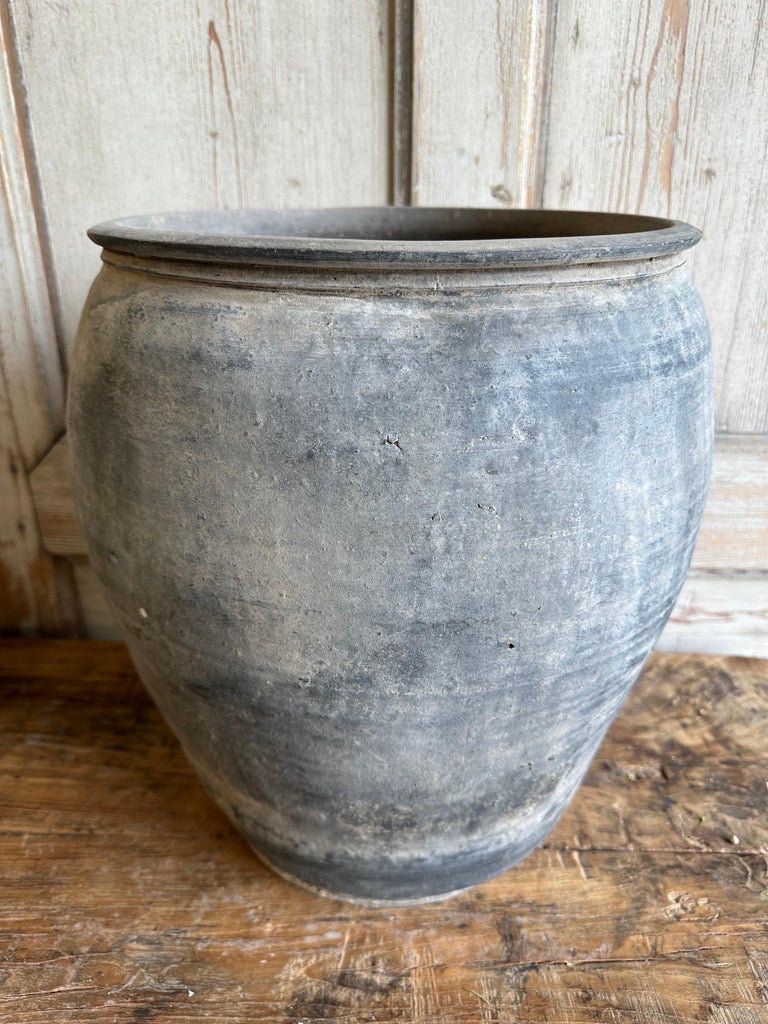 Vintage Gray Clay Weathered Pottery For Sale at 1stDibs