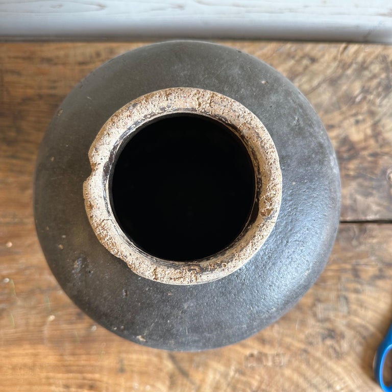 Vintage Gray Clay Weathered Pottery For Sale at 1stDibs