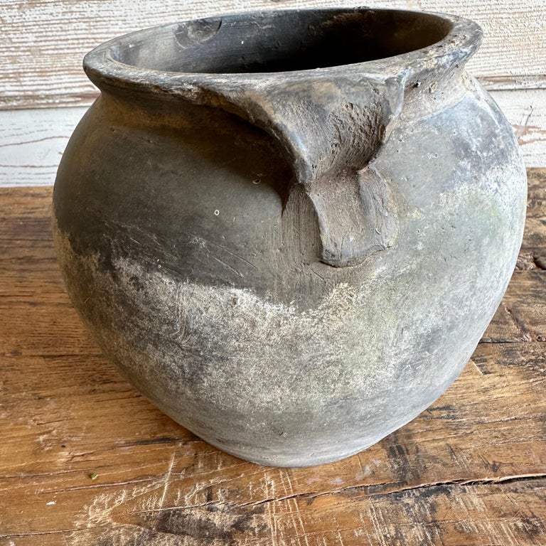 Vintage Gray Clay Weathered Pottery For Sale at 1stDibs