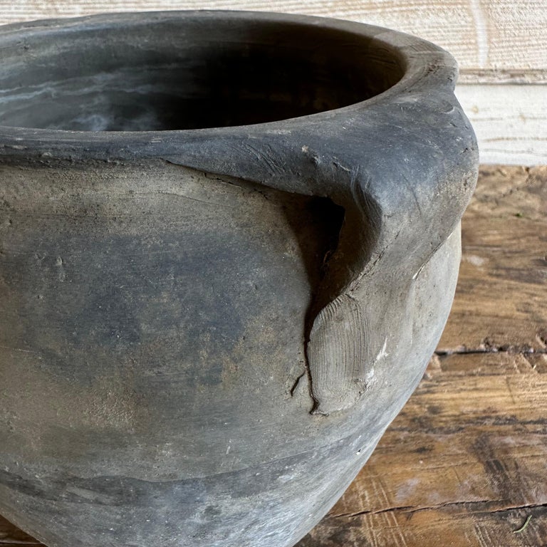 Vintage Gray Clay Weathered Pottery For Sale at 1stDibs