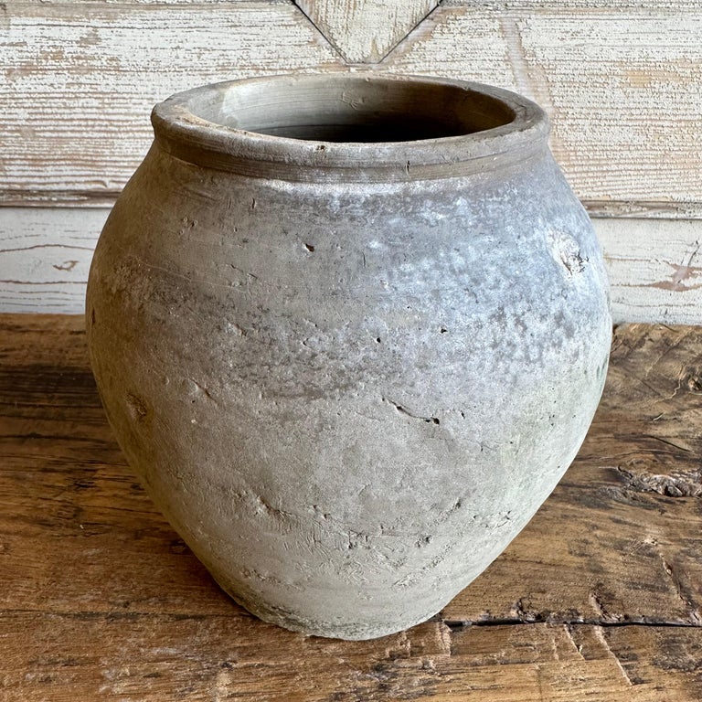 Vintage Gray Clay Weathered Pottery For Sale at 1stDibs
