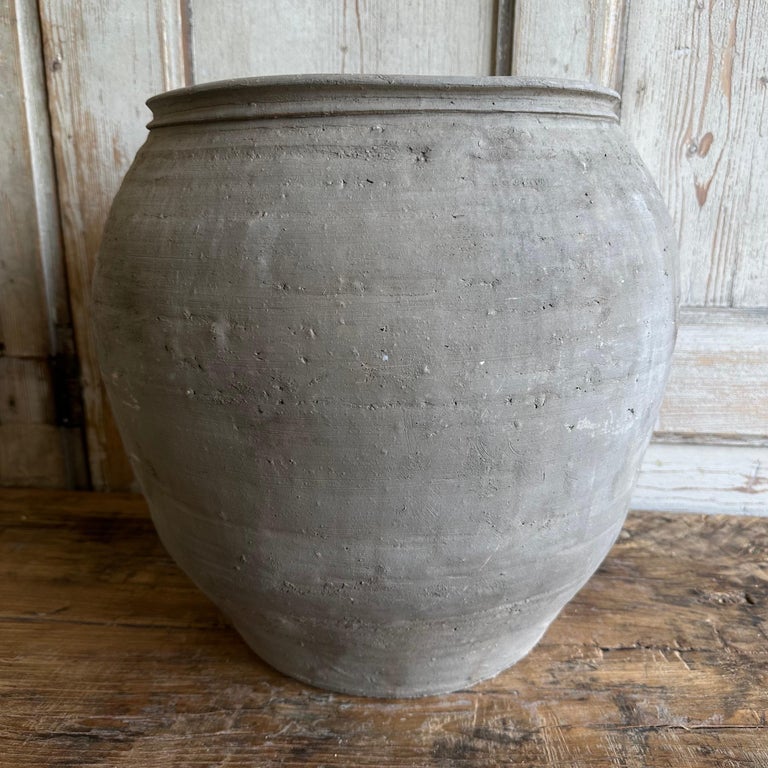 Vintage Gray Clay Weathered Pottery For Sale at 1stDibs