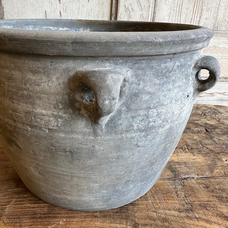 Vintage Gray Clay Weathered Pottery For Sale at 1stDibs