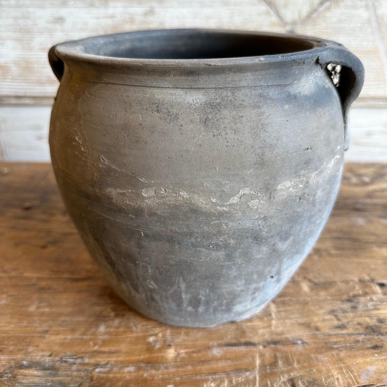 Vintage Gray Clay Weathered Pottery For Sale at 1stDibs