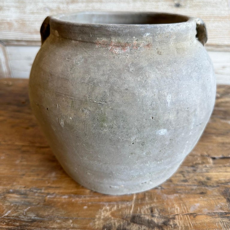 Vintage Gray Clay Weathered Pottery For Sale at 1stDibs