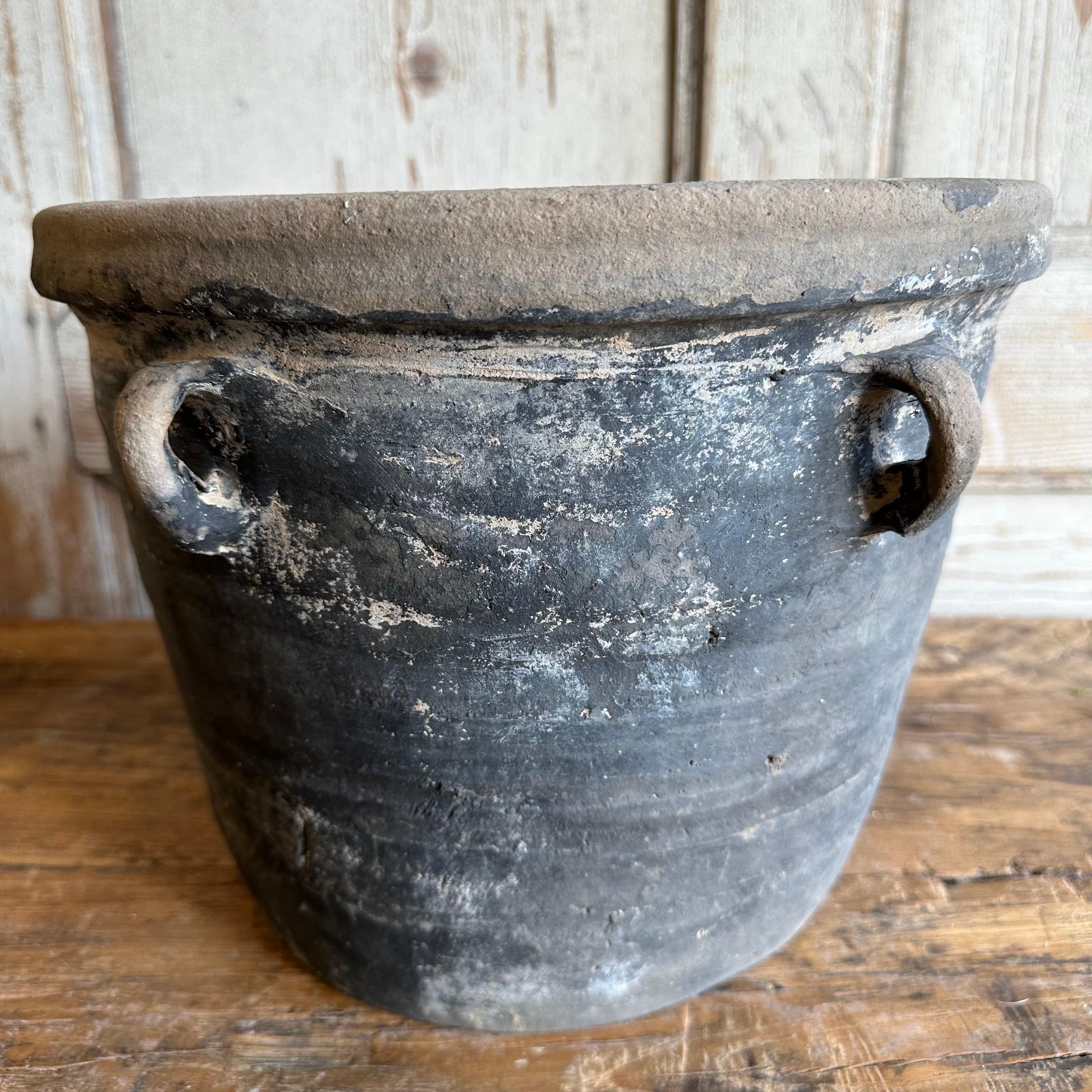 Vintage Gray Clay Weathered Pottery at 1stDibs