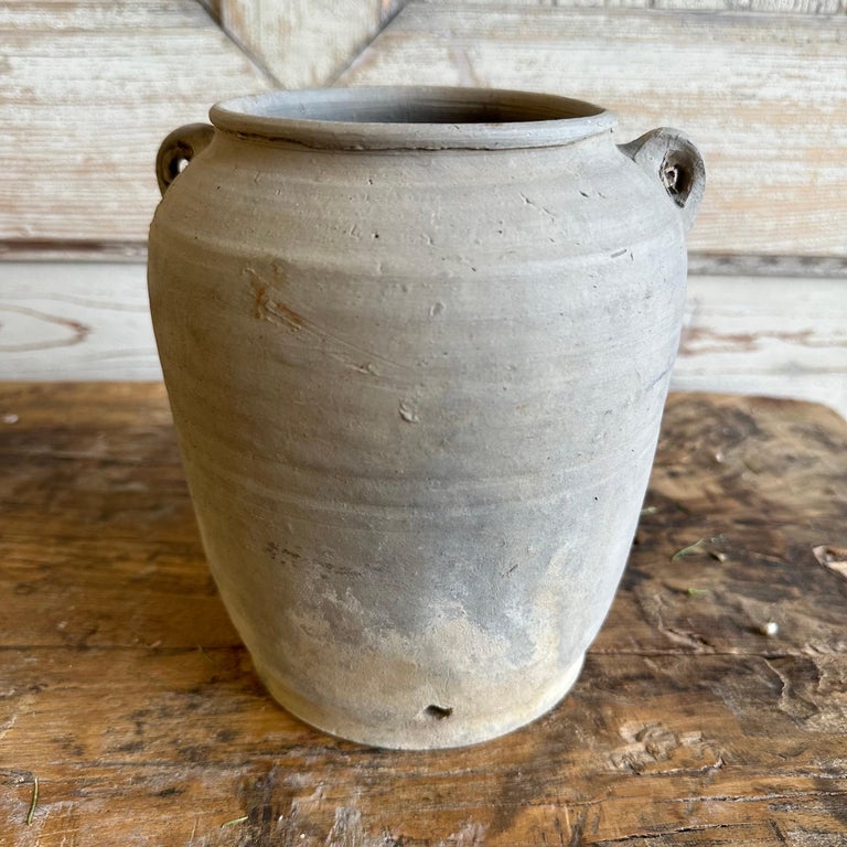Vintage Gray Clay Weathered Pottery For Sale at 1stDibs