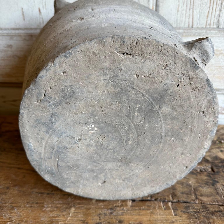 Vintage Gray Clay Weathered Pottery For Sale at 1stDibs