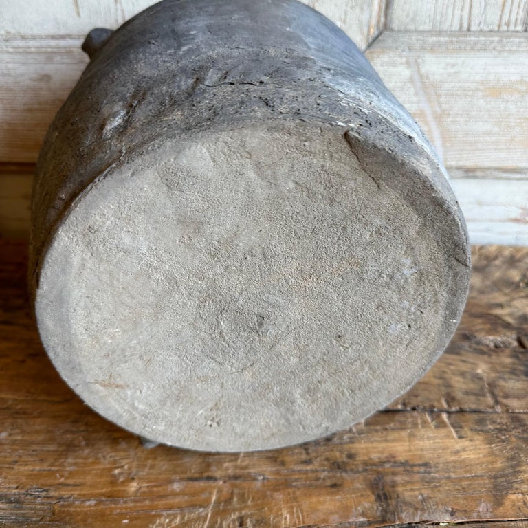 Vintage Gray Clay Weathered Pottery For Sale at 1stDibs