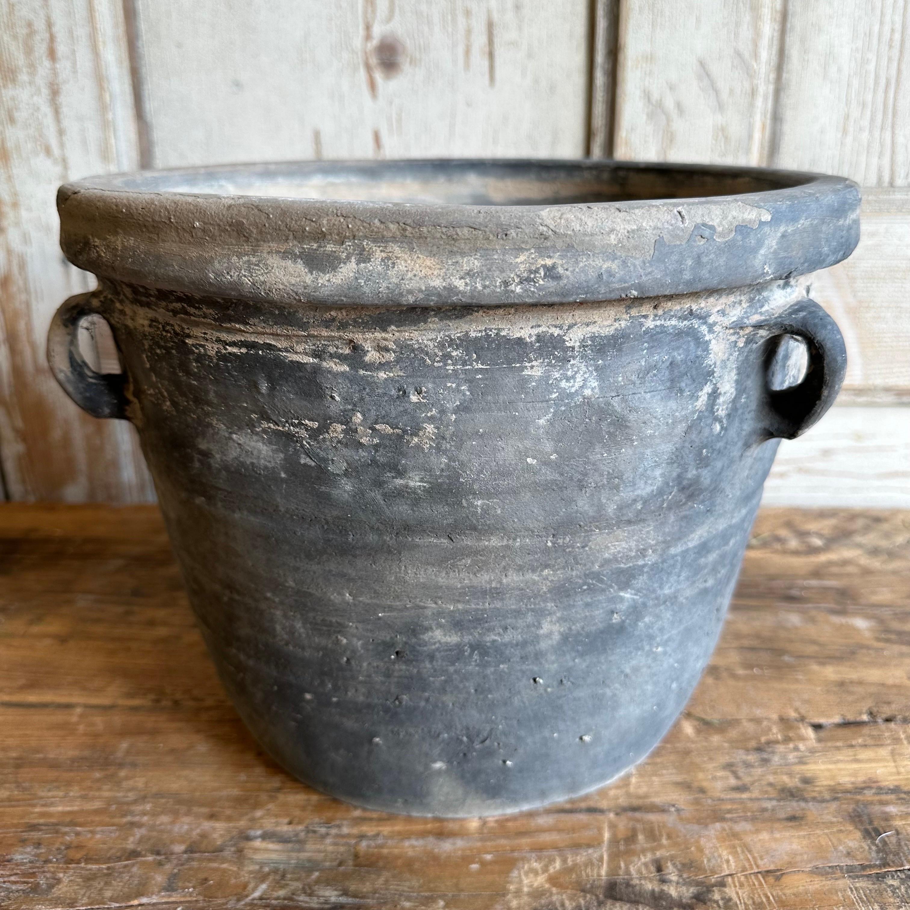 Vintage Gray Clay Weathered Pottery at 1stDibs