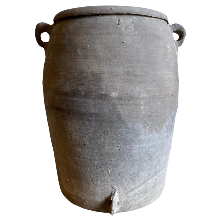 Vintage Gray Clay Weathered Pottery For Sale at 1stDibs