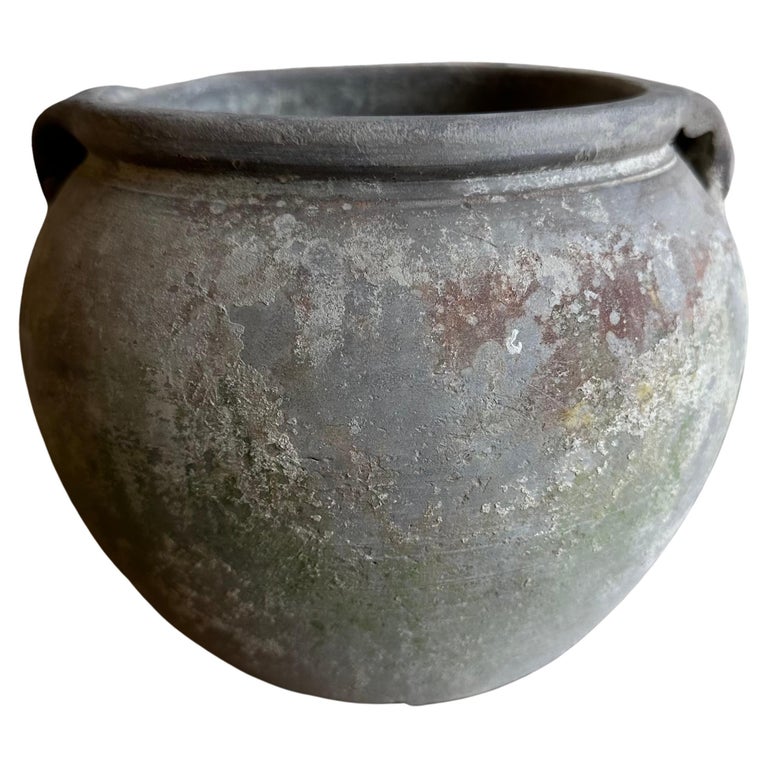 Vintage Grey Clay Weathered Pottery For Sale at 1stDibs