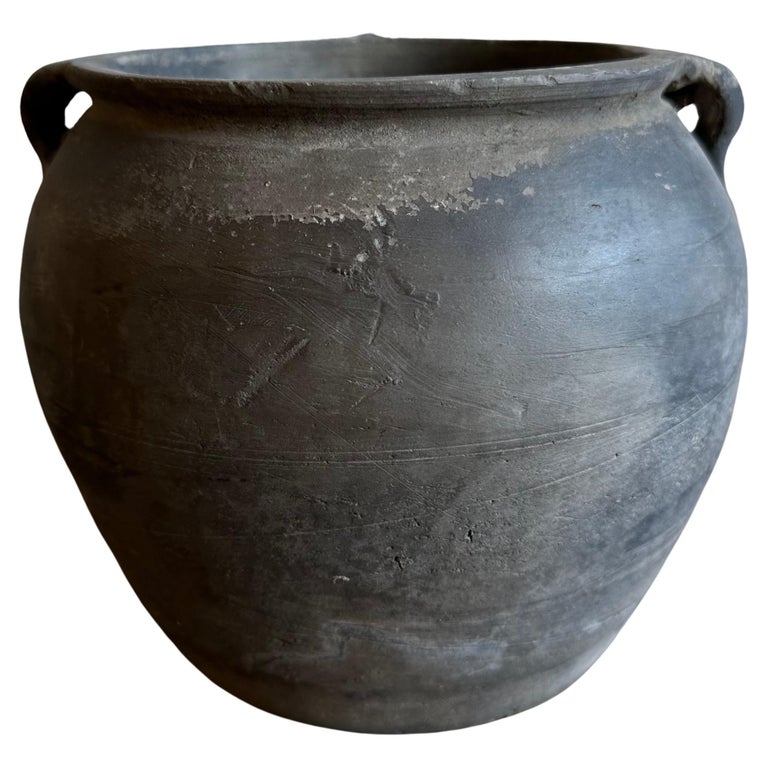 Vintage Gray Clay Weathered Pottery For Sale at 1stDibs