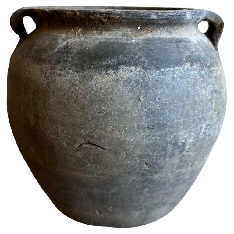 Vintage Gray Clay Weathered Pottery For Sale at 1stDibs