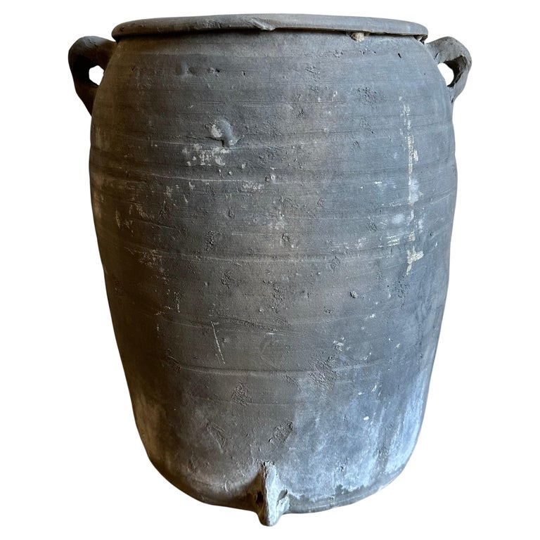 Vintage Grey Clay Weathered Pottery For Sale at 1stDibs