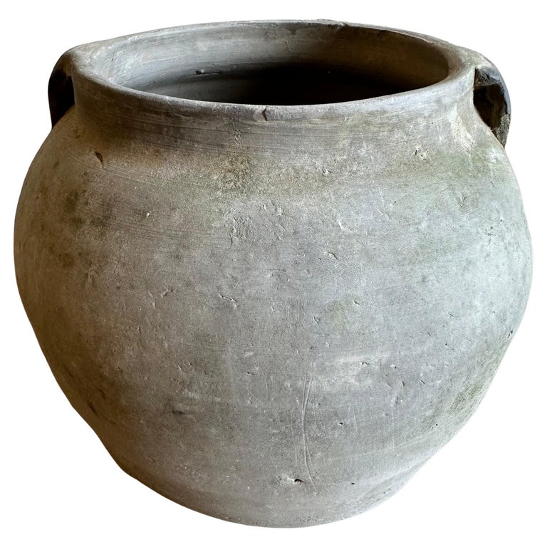 Vintage Gray Clay Weathered Pottery For Sale at 1stDibs