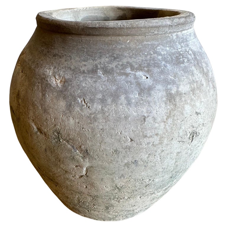 Vintage Gray Clay Weathered Pottery For Sale at 1stDibs