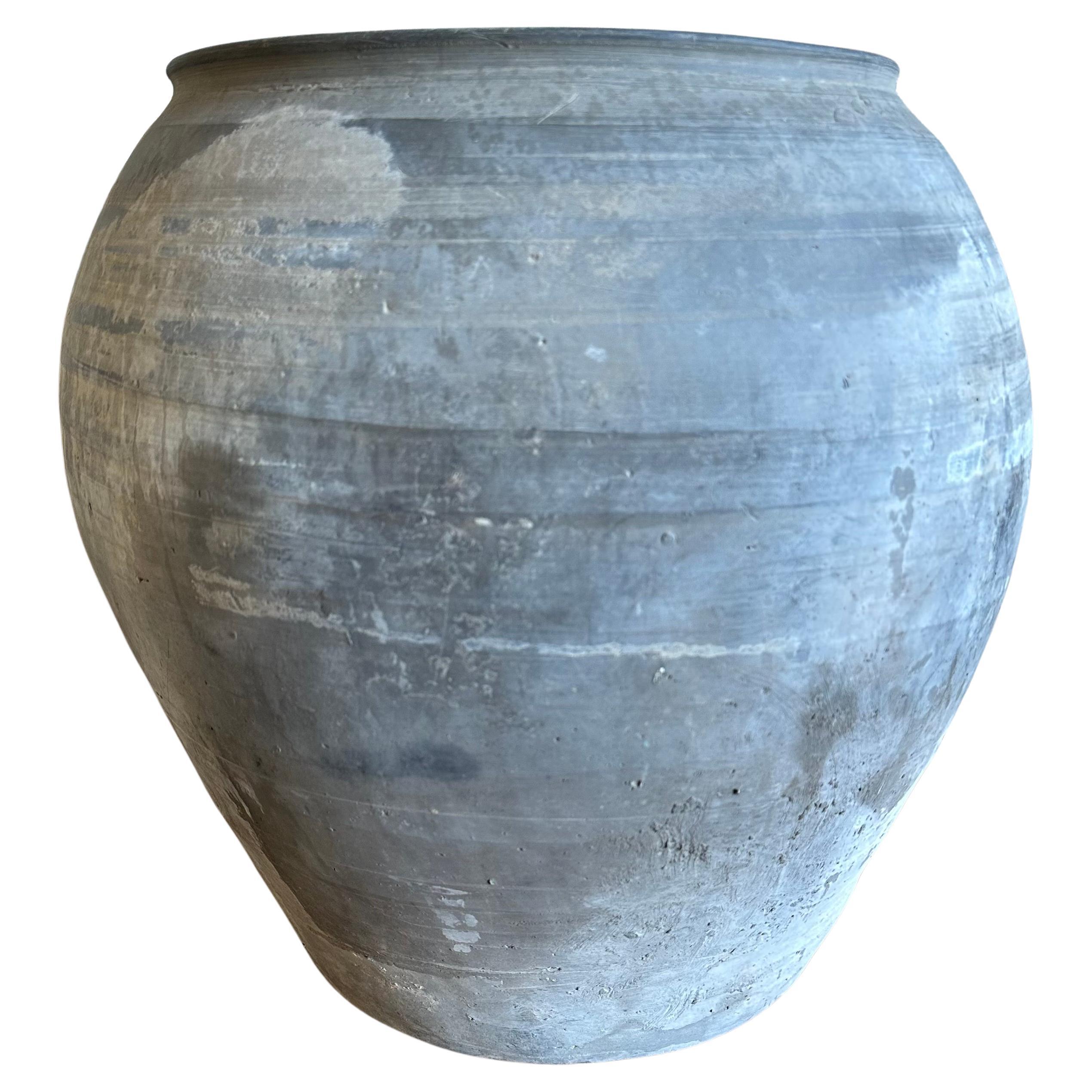 Vintage Gray Clay Weathered Pottery For Sale at 1stDibs