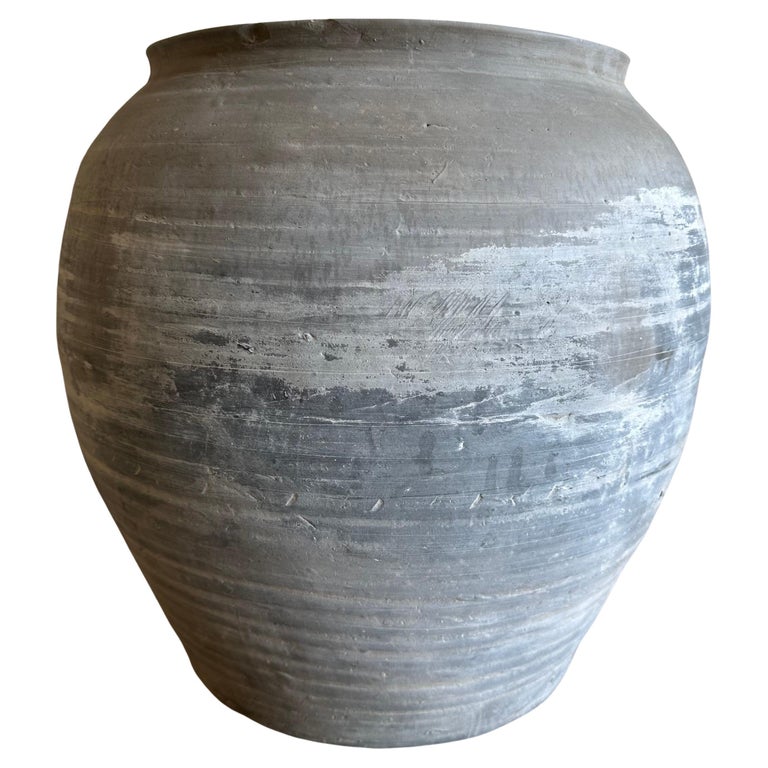 Vintage Grey Clay Weathered Pottery For Sale at 1stDibs