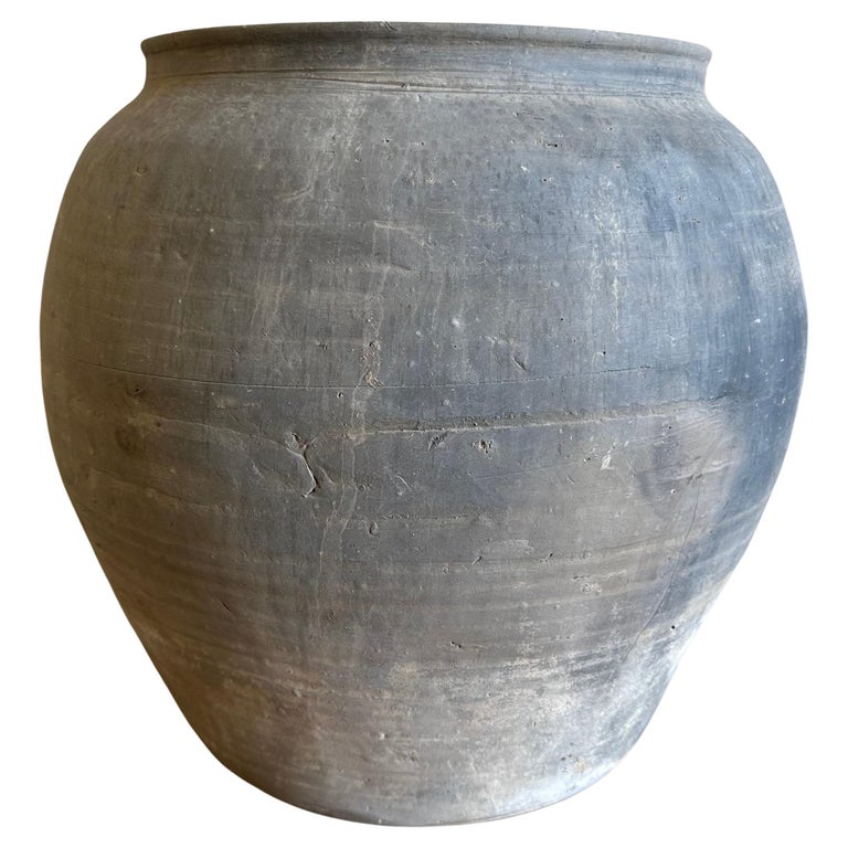 Vintage Gray Clay Weathered Pottery For Sale at 1stDibs
