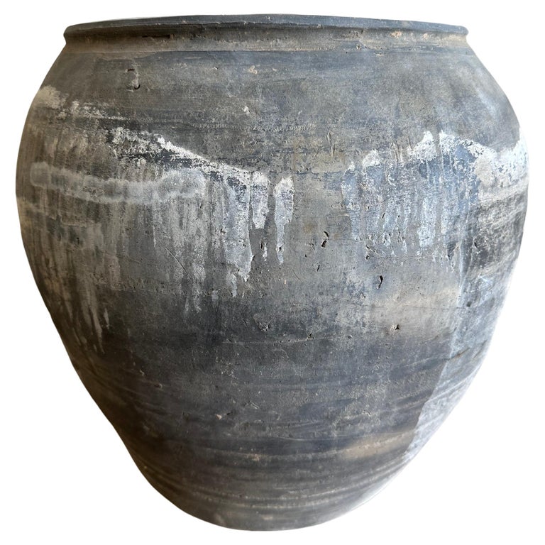 Vintage Grey Clay Weathered Pottery For Sale at 1stDibs
