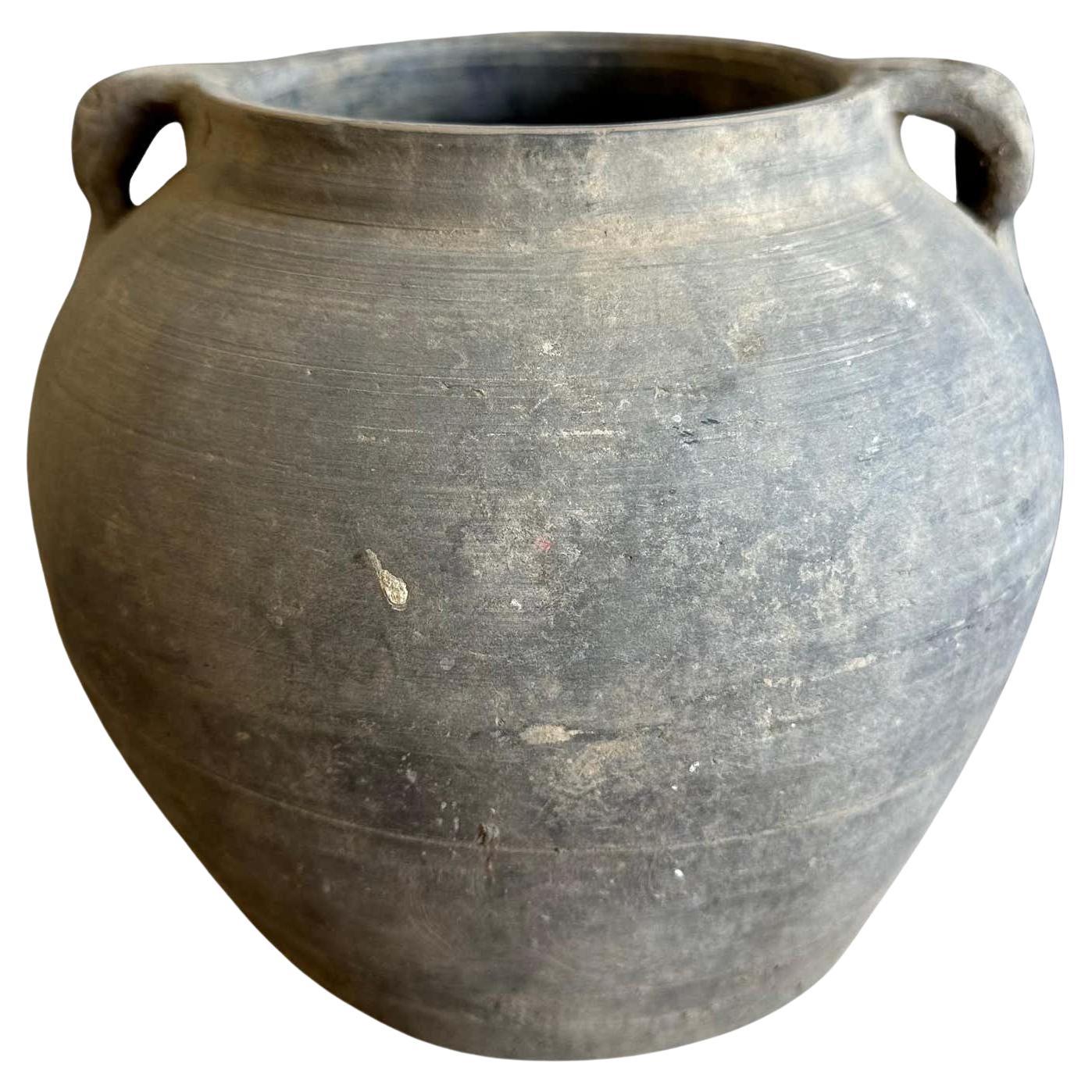 Vintage Gray Clay Weathered Pottery Small Size For Sale at 1stDibs