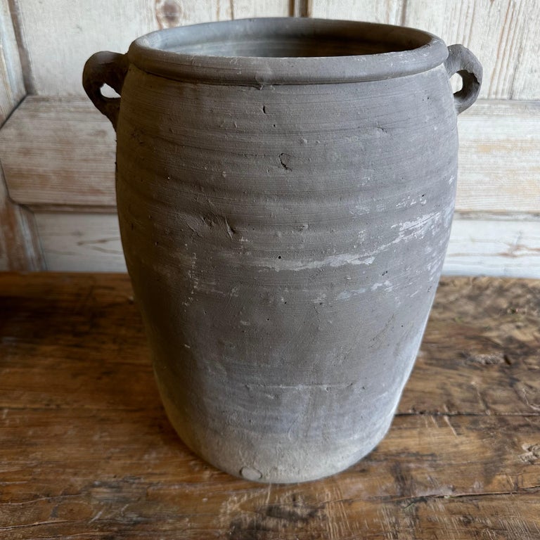 Vintage Gray Weathered Clay Pottery For Sale at 1stDibs