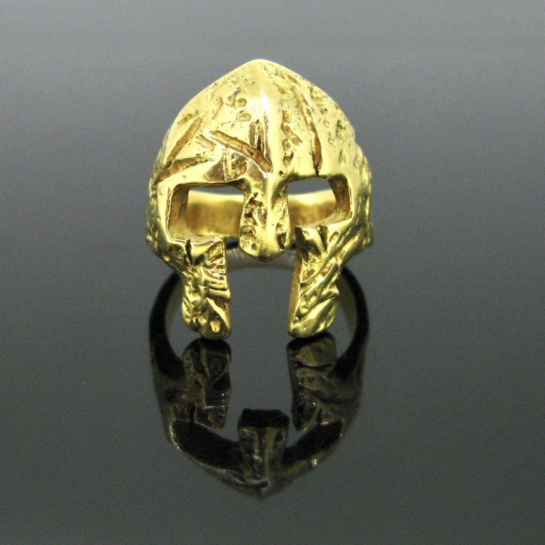 Vintage Greek Spartan Helmet Ring, 18kt Yellow Solid Gold, circa 1970 ...