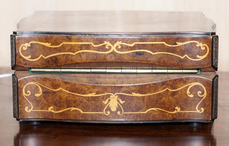 Vintage Green 1950s Telephone Inside Burr Walnut Marquetry Inlaid Box ...