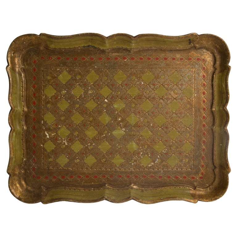 Vintage Green and Red Decorative Wood Plate, Italy, 1960s For Sale at ...
