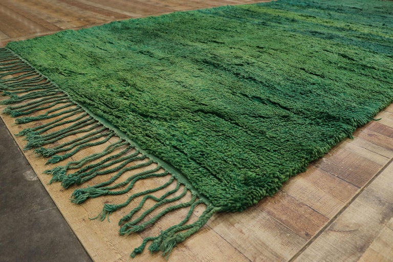 Vintage Green Beni Mrirt Moroccan Rug with Tropical Bohemian Style For ...