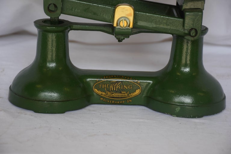 Vintage Green British Weight Balance Scale with Counterweights For Sale ...